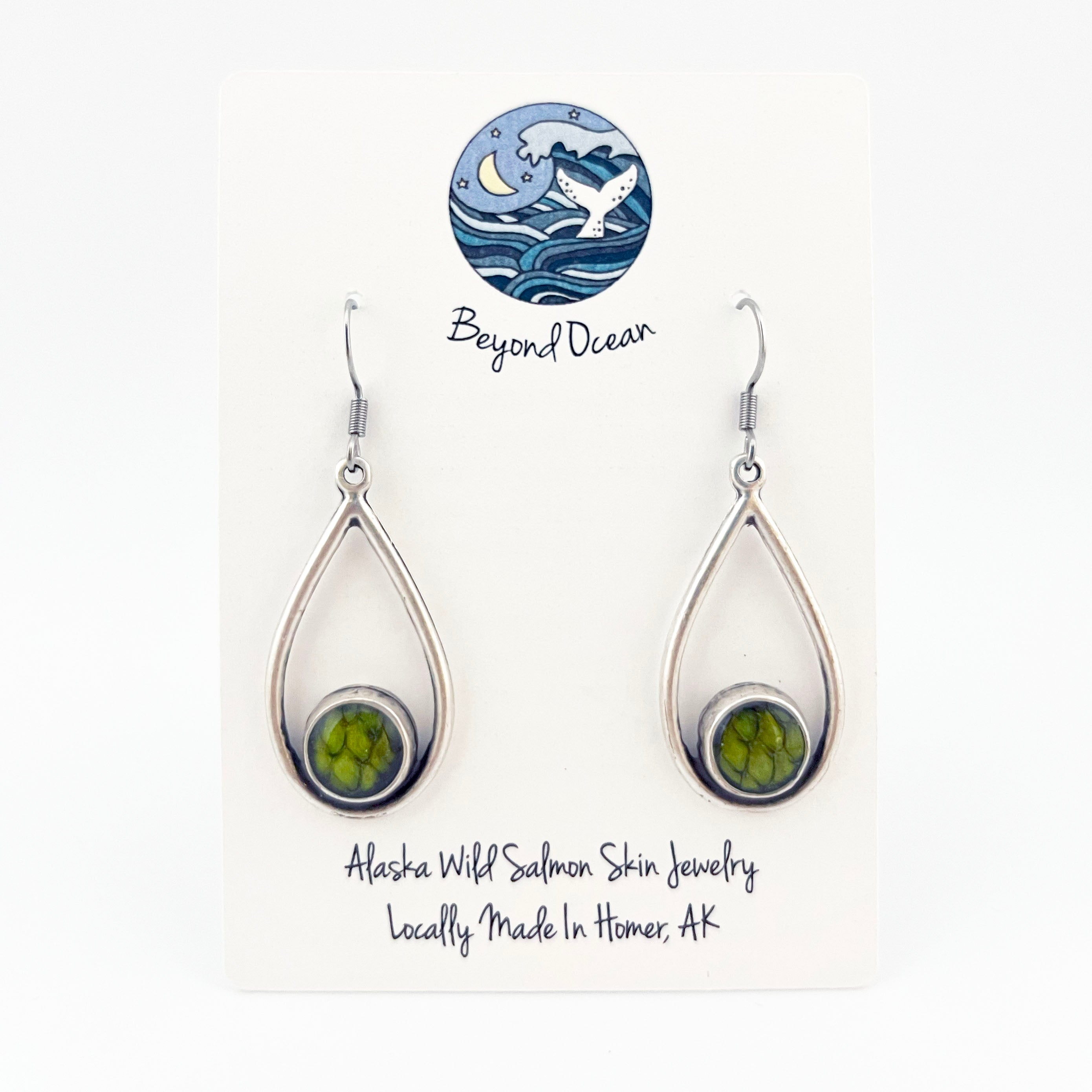 Salmon Skin Teardrop Dangles – Alaska Salt Co.