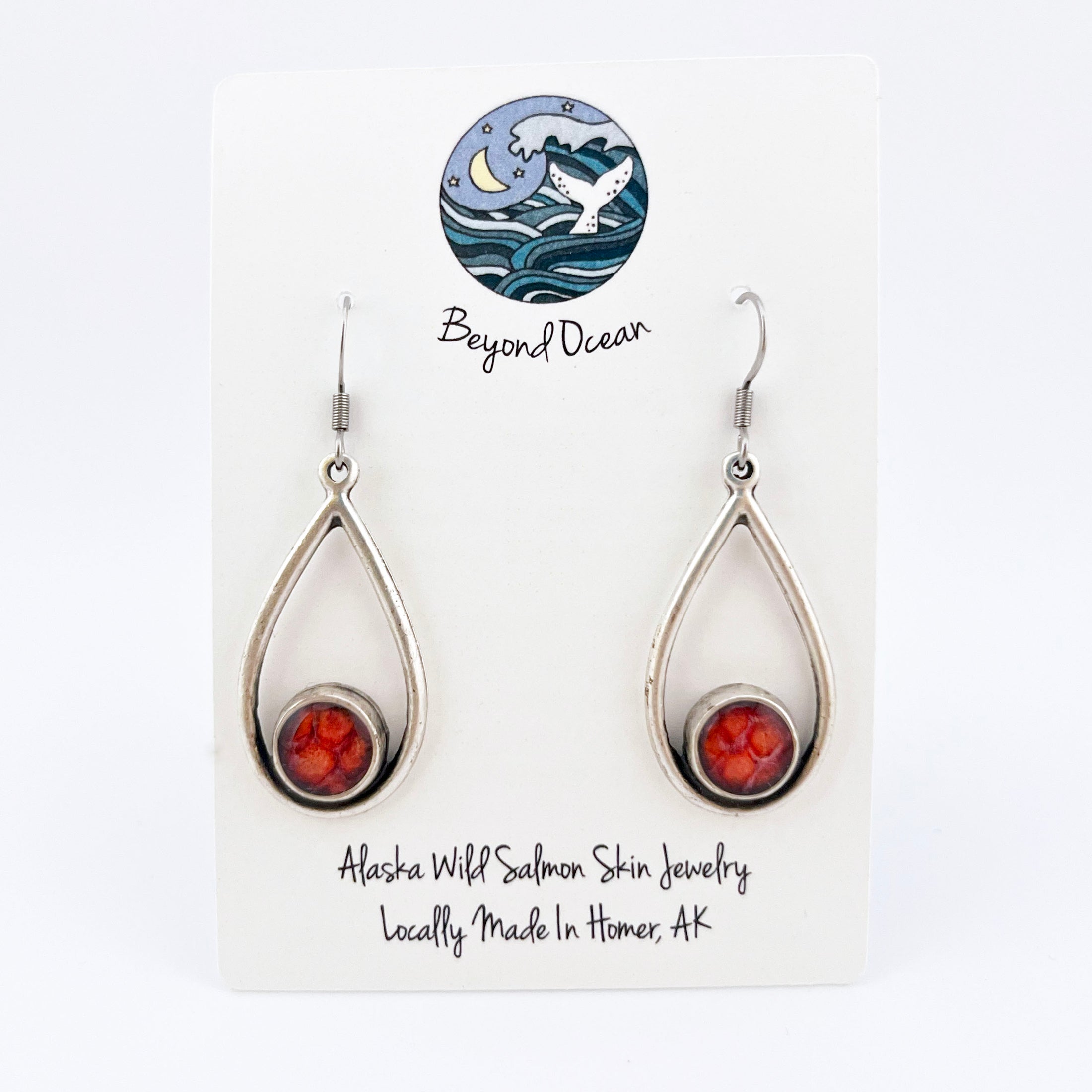 Salmon Skin Teardrop Dangles – Alaska Salt Co.