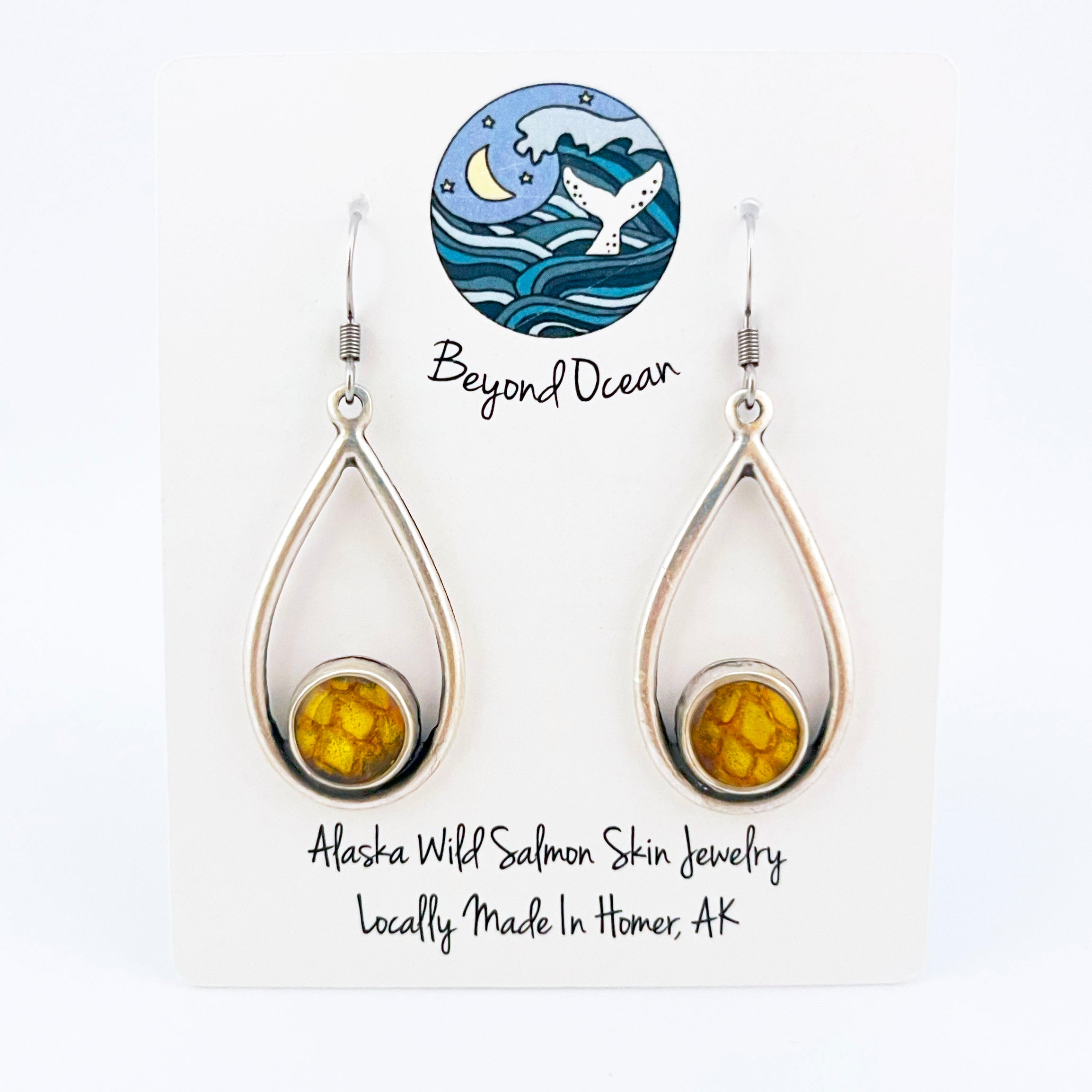 Salmon Skin Teardrop Dangles – Alaska Salt Co.